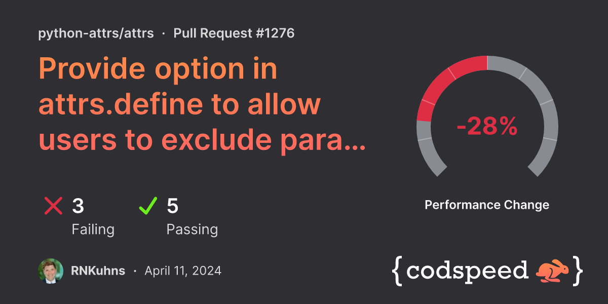 RNKuhns:repr_optionally_exclude_param_defaults - Branch - python-attrs/attrs - CodSpeed